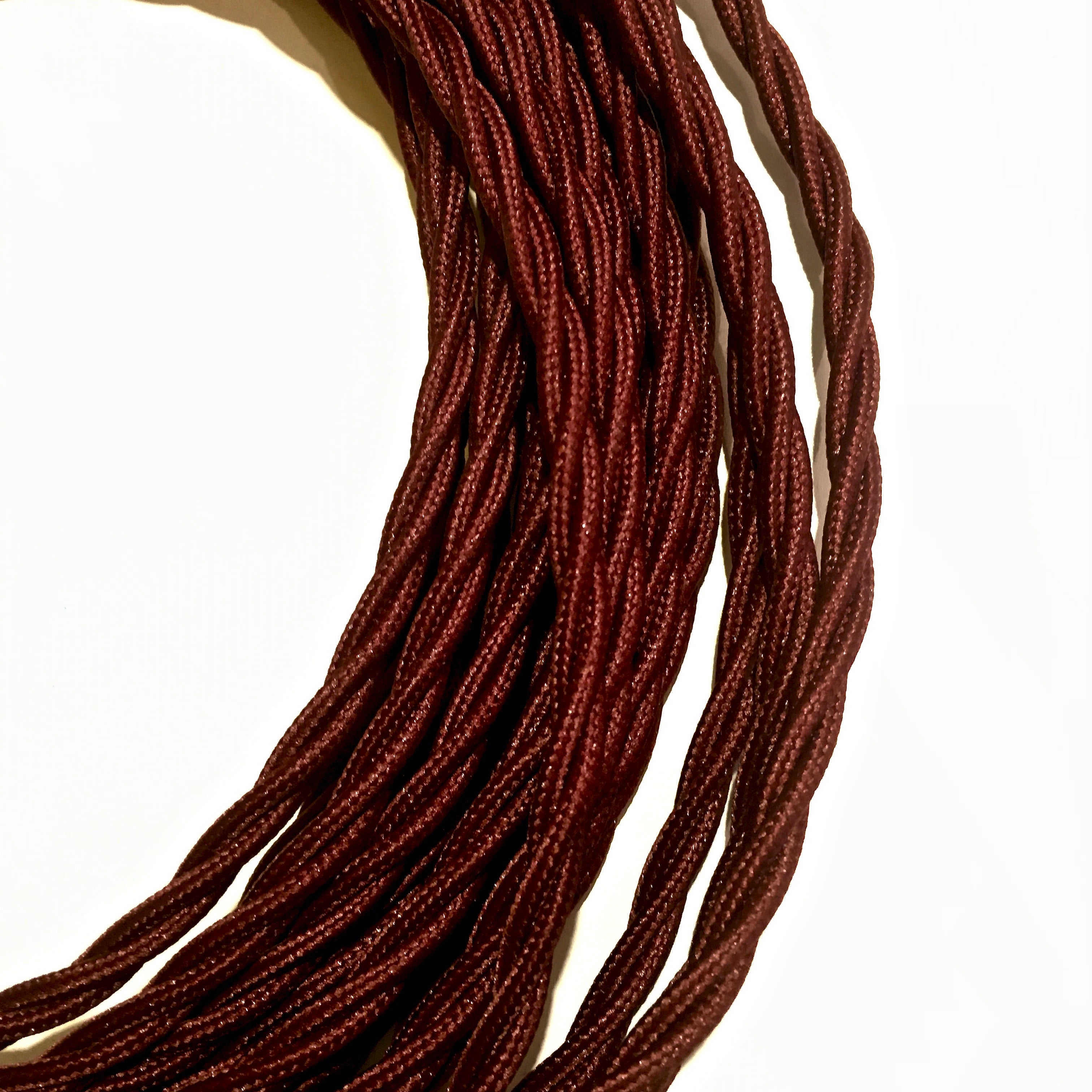 3 Core Braided Lighting Cable - Burgundy – John Butterworth